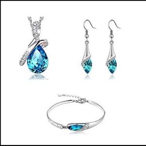 Jewelry | Naikas Crystal Light Blue Teardrop Jewelry Set | Poshmark
